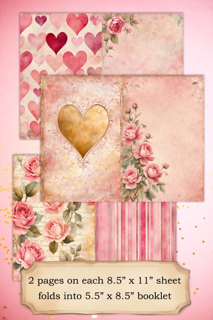 Roses & Romance - Printable Journal Pages (PDF + PNG) - Moonlight Memoirs