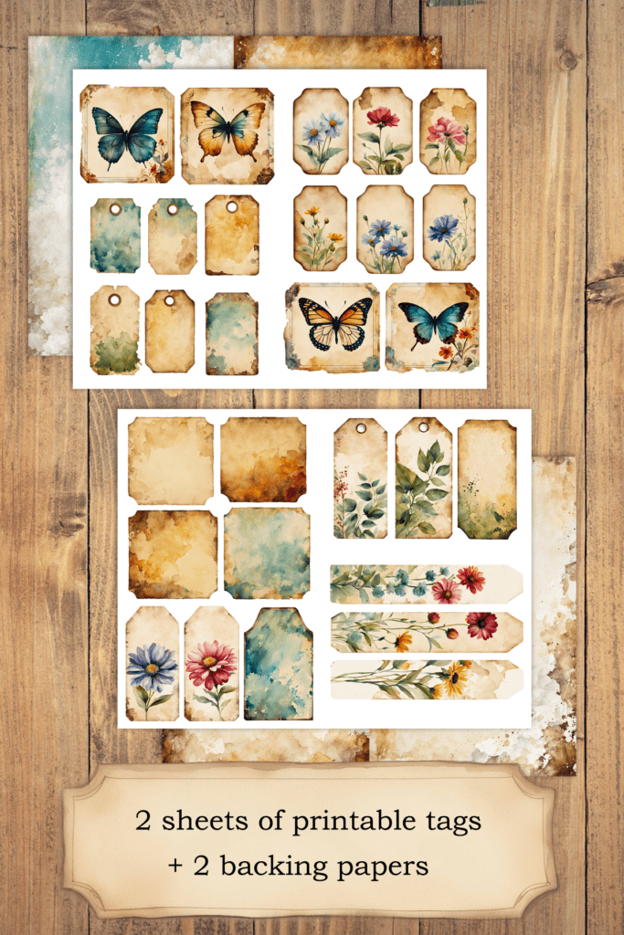 Garden Ephemera - Vintage Style Tags & Scraps (PDF) - Moonlight Memoirs